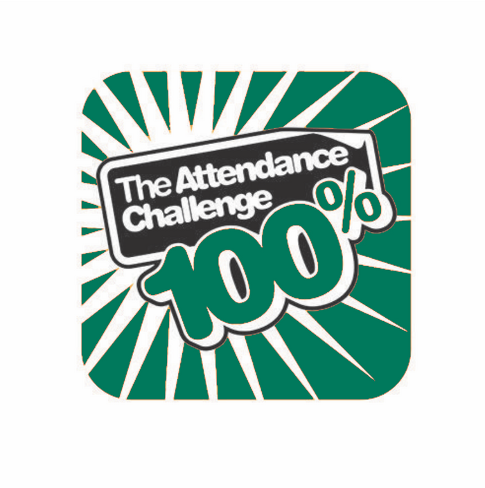 100% Attendance Challenge badges - GREEN (PACK OF 10)