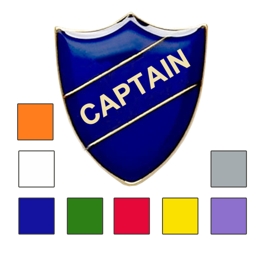 CAPTAIN SCHOOL BADGES SHIELD SHAPE