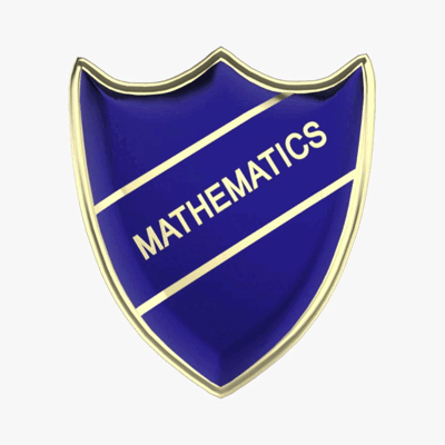 MATHEMATICS SCHOOL BADGES SHIELD SHAPE