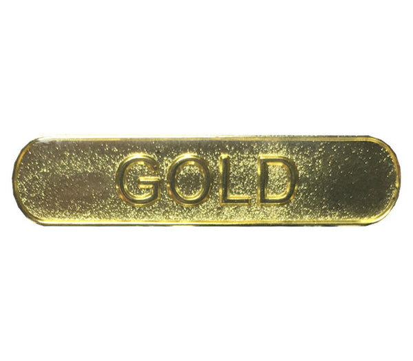 Gold Text Bar Badge (PACK OF 10)