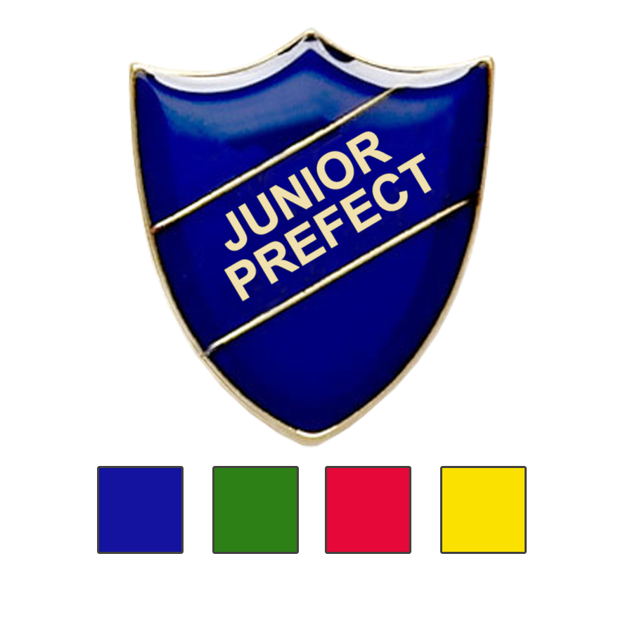 Junior Prefect school badges shield shape