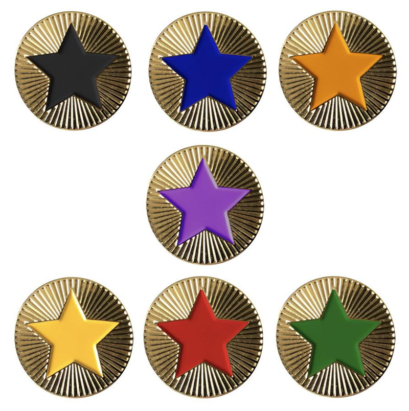 Round on Gold with Star Badges (Pack of 10)