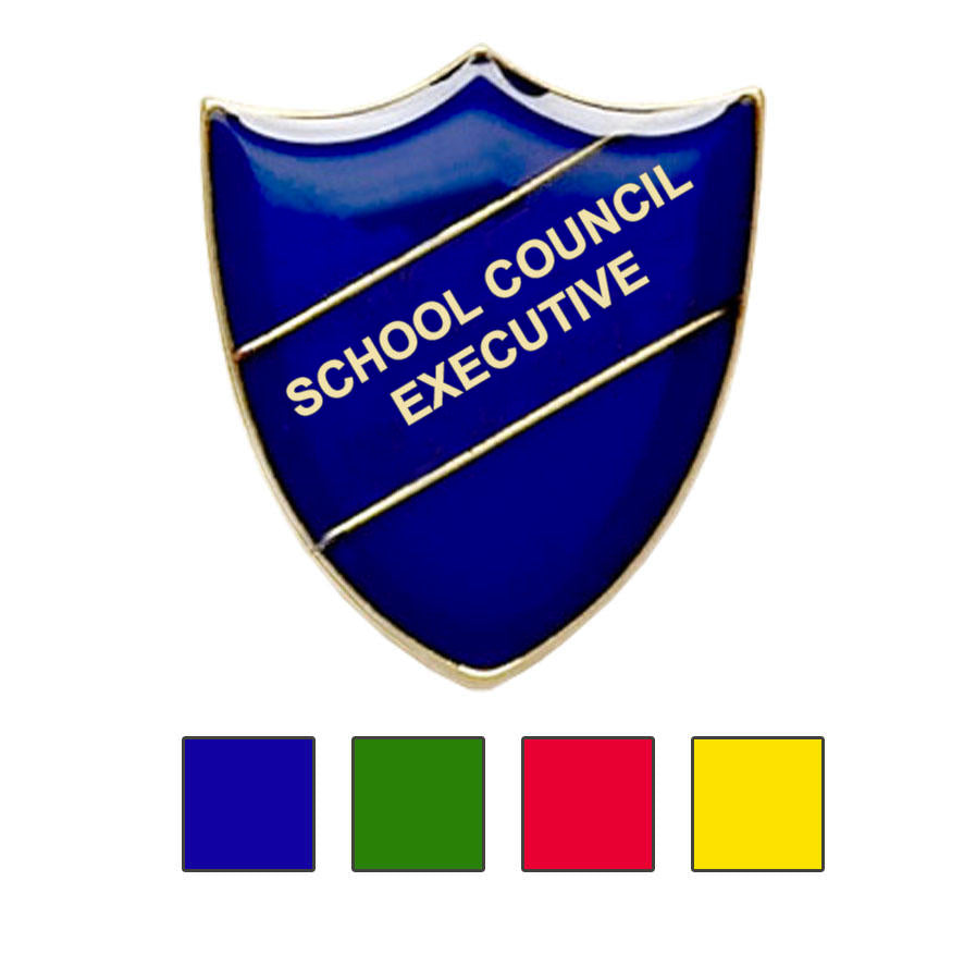 SCHOOL COUNCIL EXECUTIVE SHIELD BADGE (PACK OF 5)