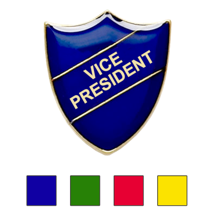 VICE PRESIDENT SCHOOL BADGES SHIELD SHAPE