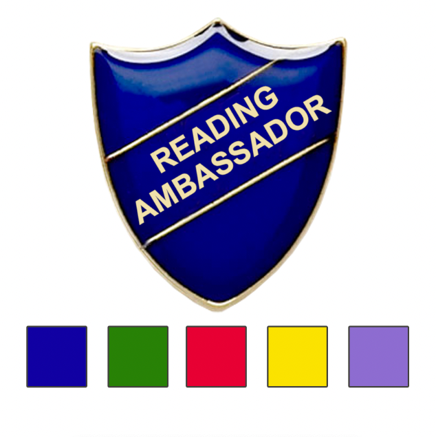 READING AMBASSADOR Badge (Shield Shape) | School Badge Store