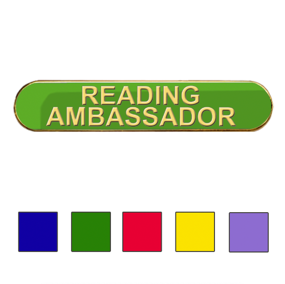 READING AMBASSADOR Badge (Bar Shape) | School Badge Store