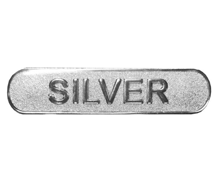 Silver Text Bar Badge (PACK OF 10)