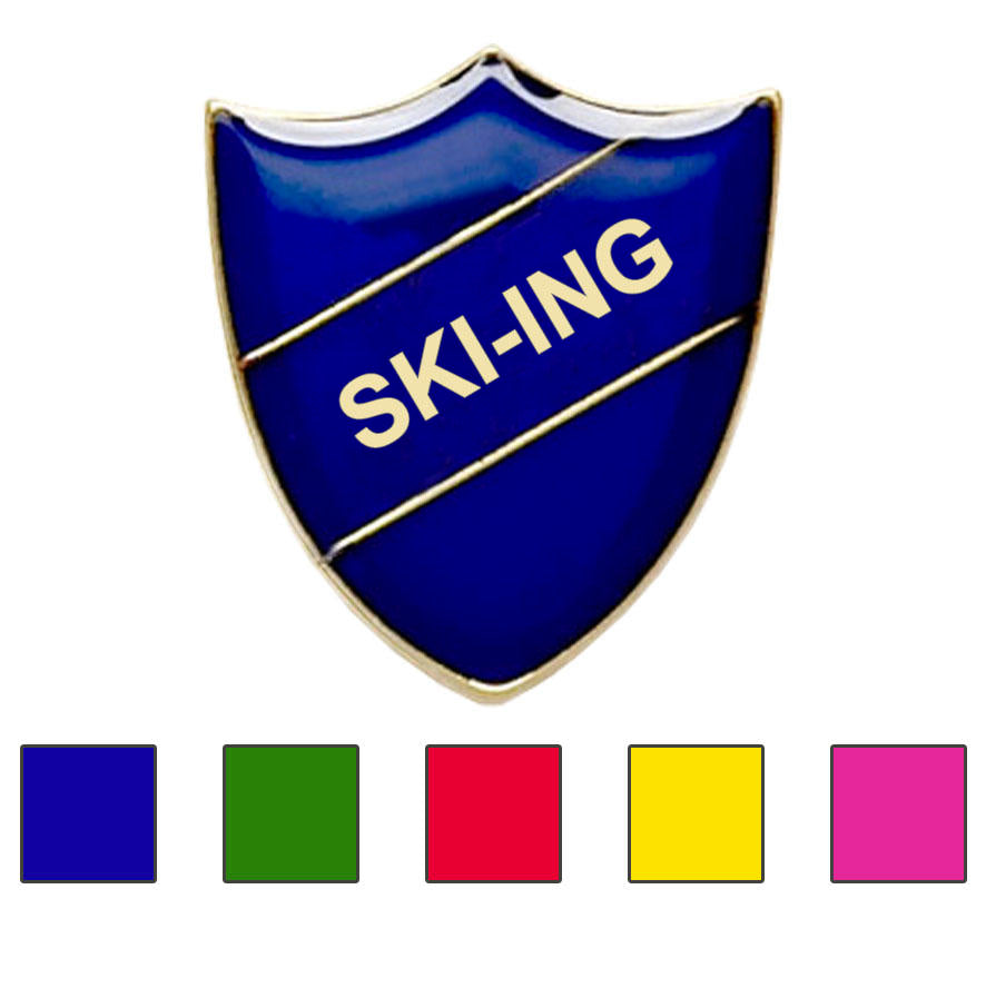 SKI-ING SCHOOL SHIELD BADGE (PACK OF 5)